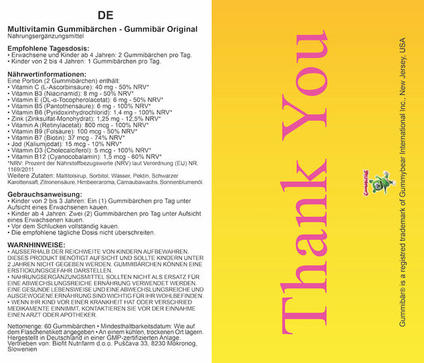 LEAFLET - for Multivitamin Gummies - Gummybär Original dietary ...